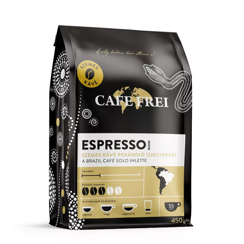 Café Frei kávékeverék 450g Espresso pekándió ízjegyekkel szemes